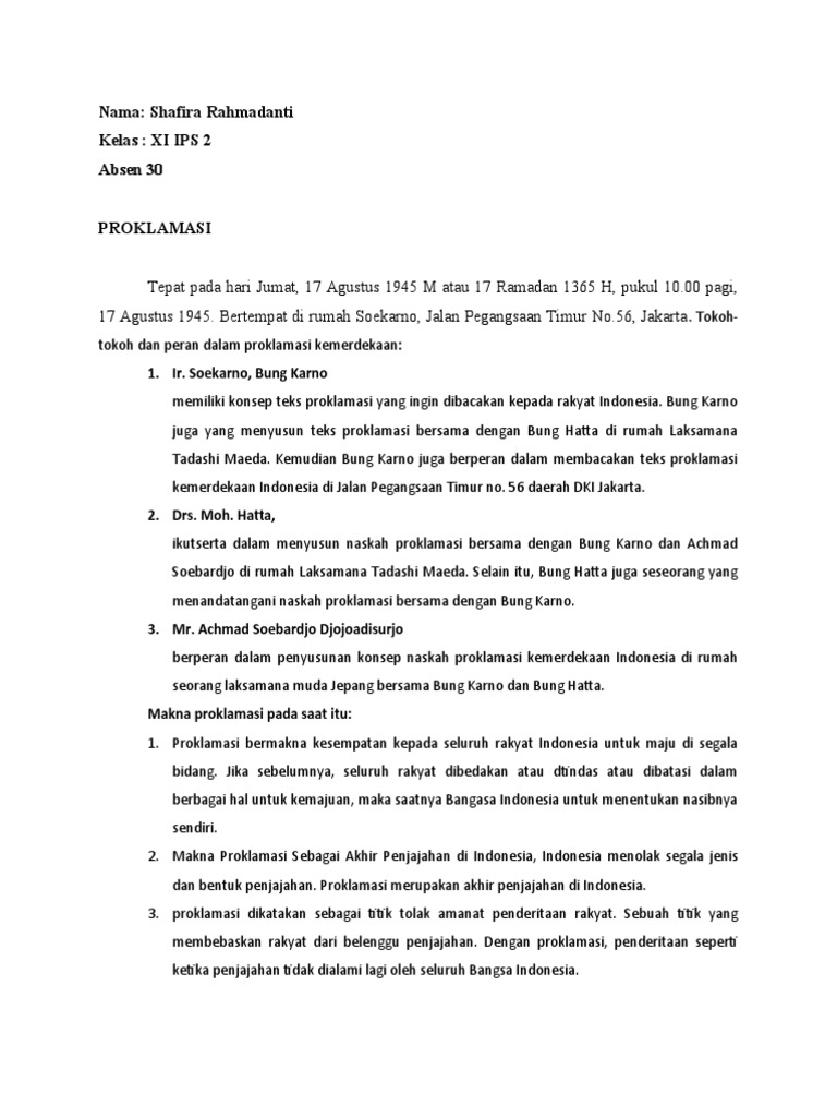 Proklamasi Kemerdekaan Indonesia | PDF