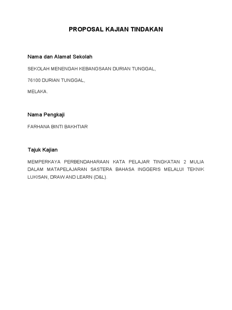 Contoh Penulisan Proposal | PDF