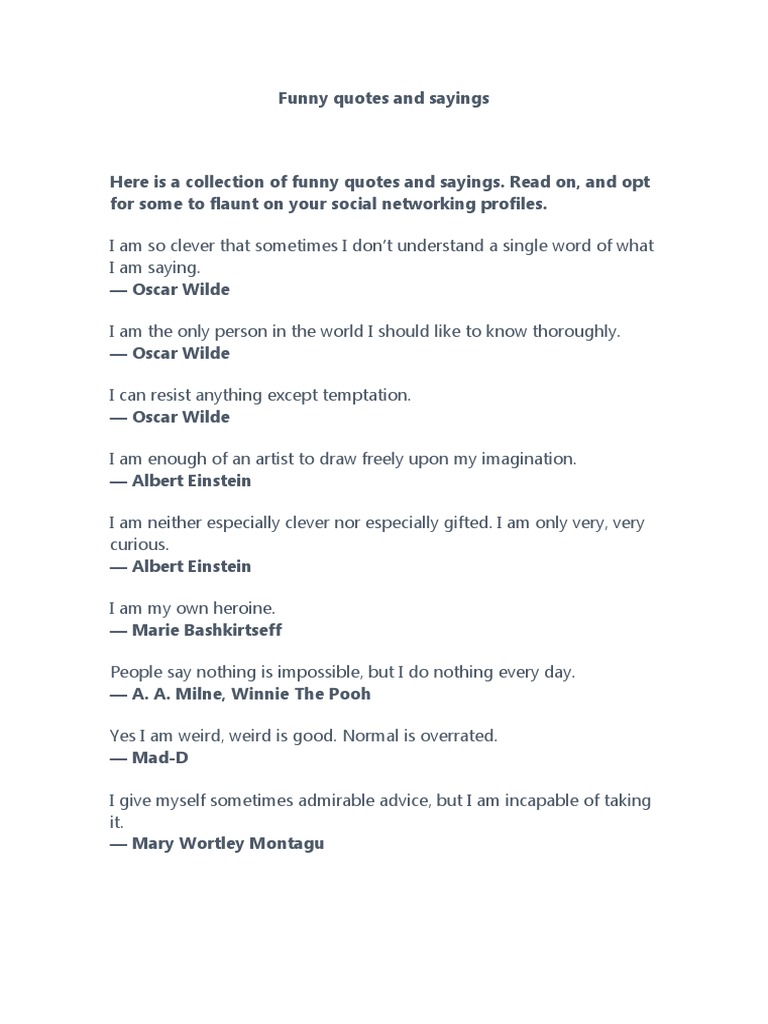 Funny Quotes and Sayings | PDF