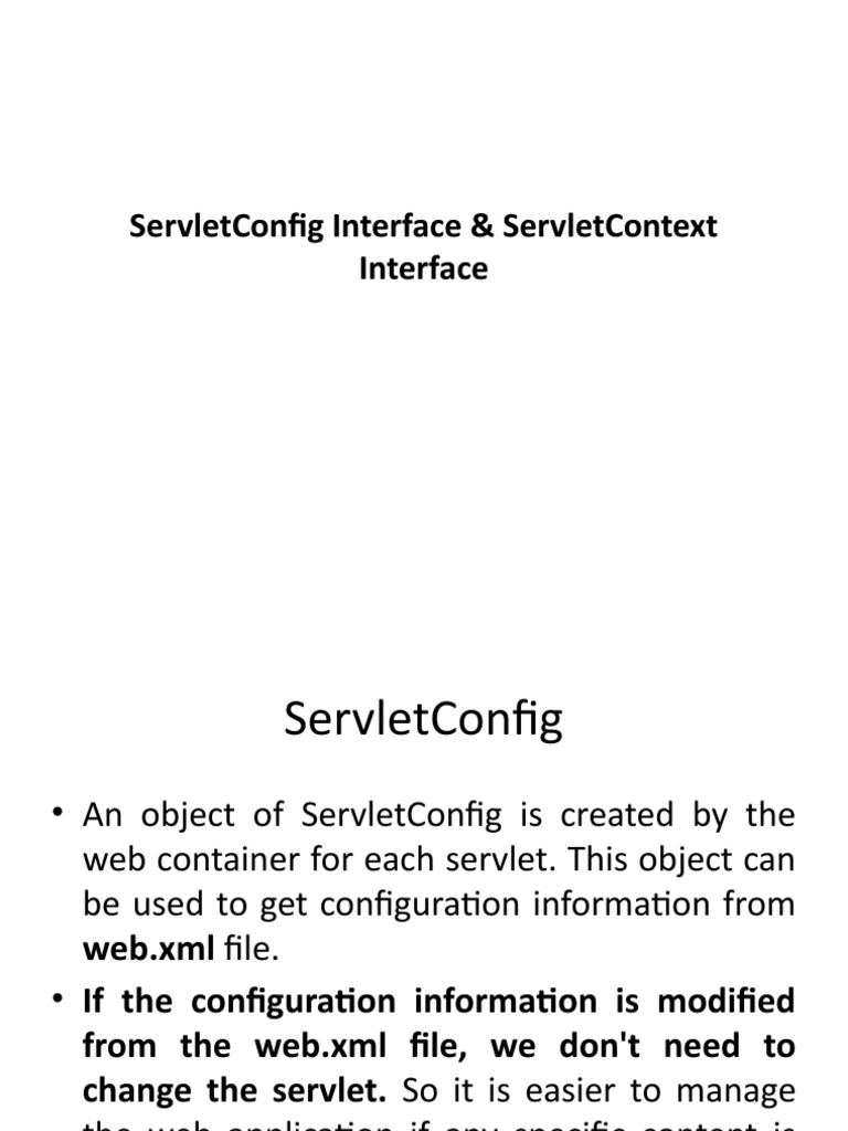 ServletConfig Interface | PDF | Java Servlet | Information Technology ...