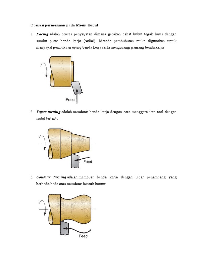Operasi Permesinan Pada Mesin Bubut | PDF