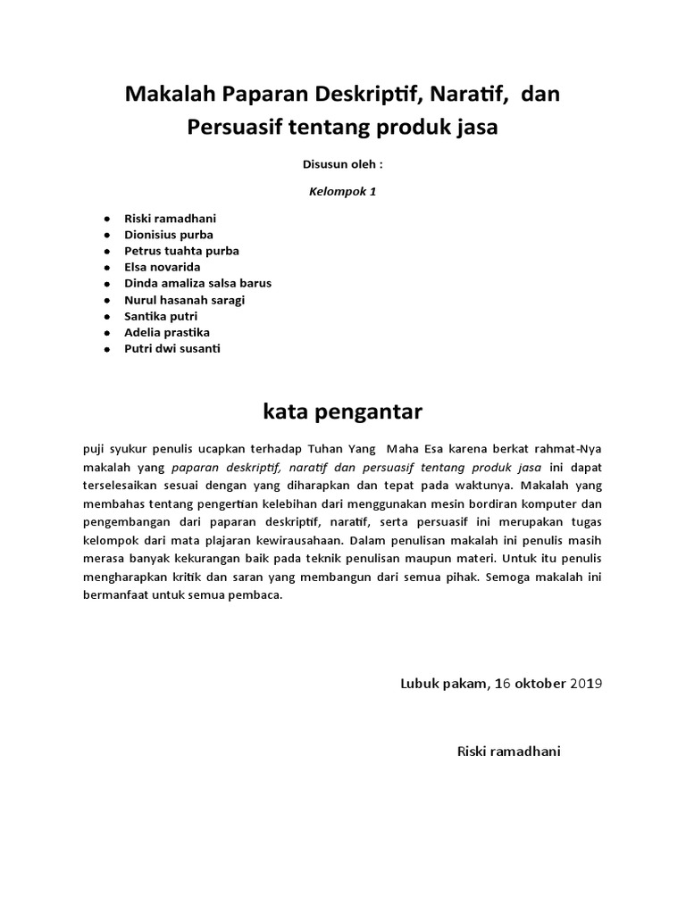 Makalah Paparan Deskriptif | PDF | Seni