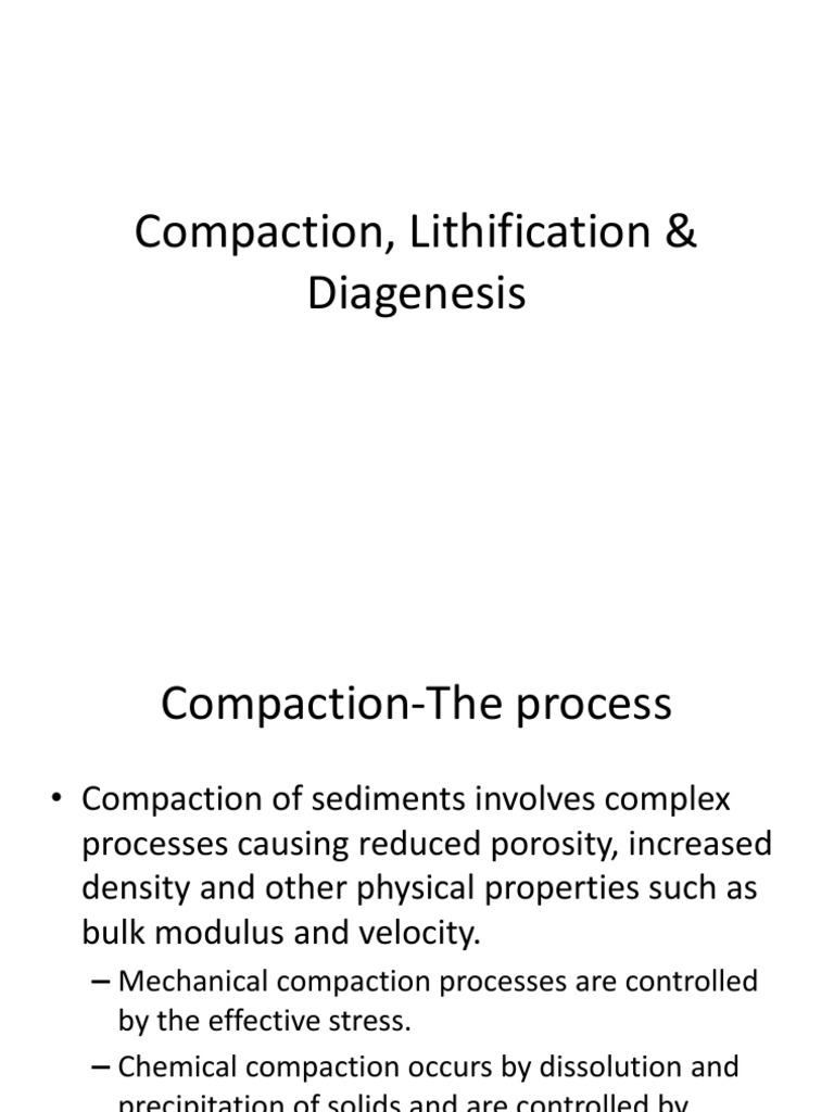 Compaction, Lithification & Diagenesis | PDF | Porosity | Sedimentary Rock