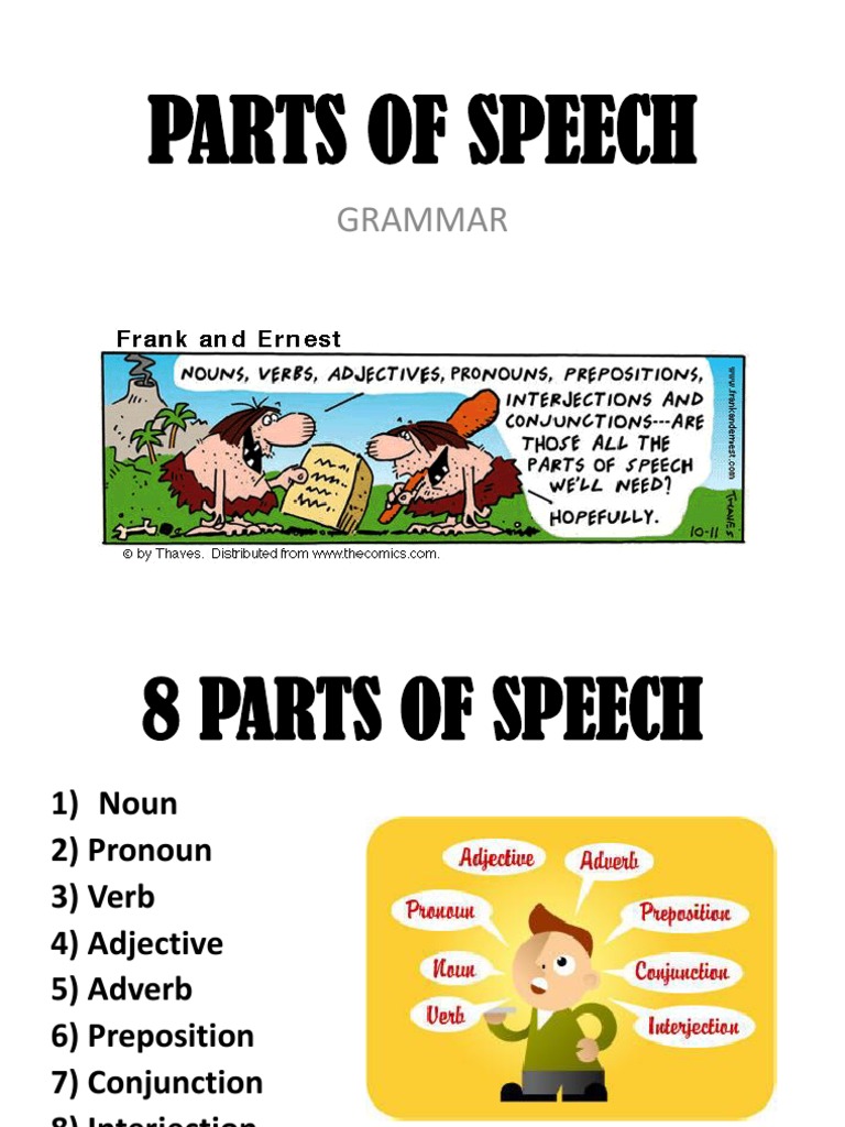 Parts of Speech Sticky Note Definitons and Examples PDF | PDF | Part Of ...