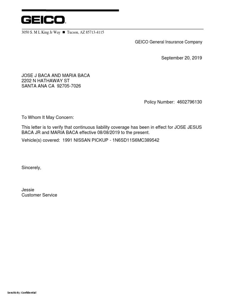 GEICO Letterhead PDF | PDF