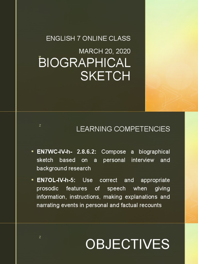 Biographical Sketch Guide for Students | PDF