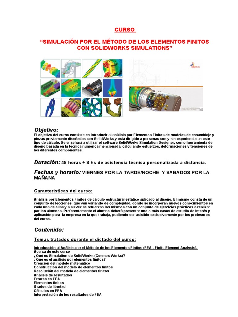 Curso Simulación Por Elementos Finitos-Módulo Estático. | PDF | Método ...