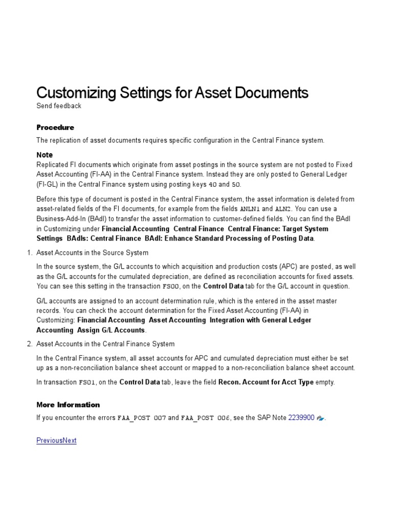 Customizing Settings For Asset Documents | PDF