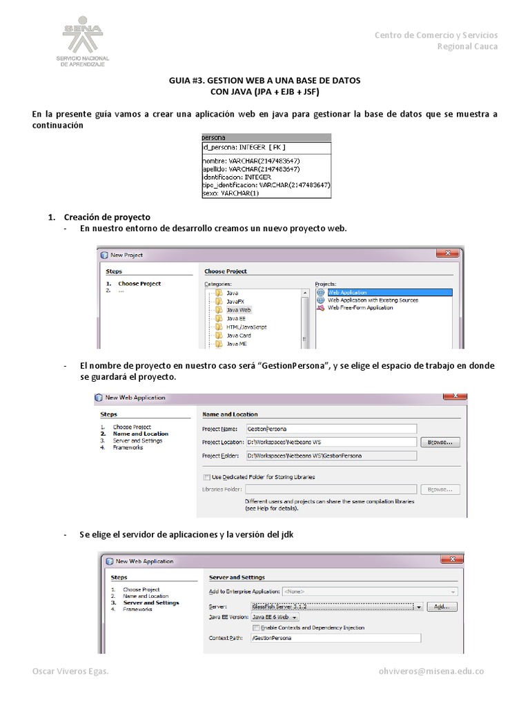 GUIA 3. Gestión Web a BD (1 tabla).pdf | PDF | Enterprise Java Beans | Java (lenguaje de ...