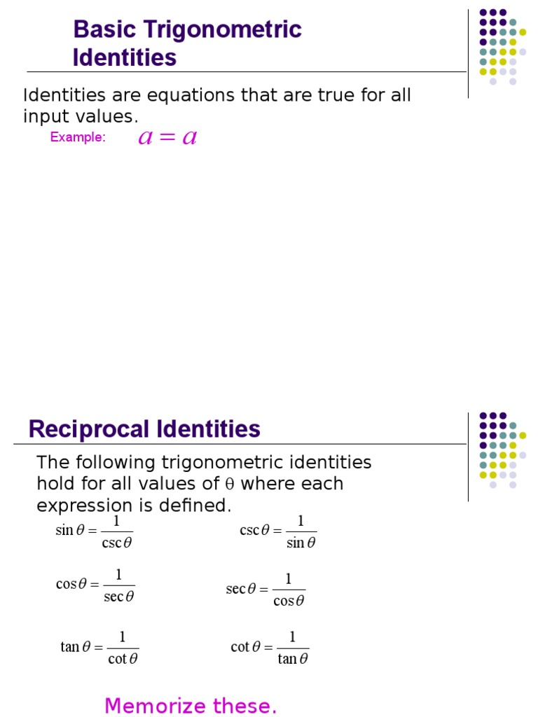 MATH14 - Basic Trigonometric Identities - Doruan - Midterm | PDF | Trigonometric Functions | Sine