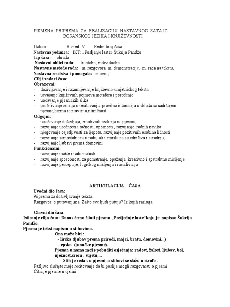 IKT Posljednje Laste Sukrija Pandzo | PDF