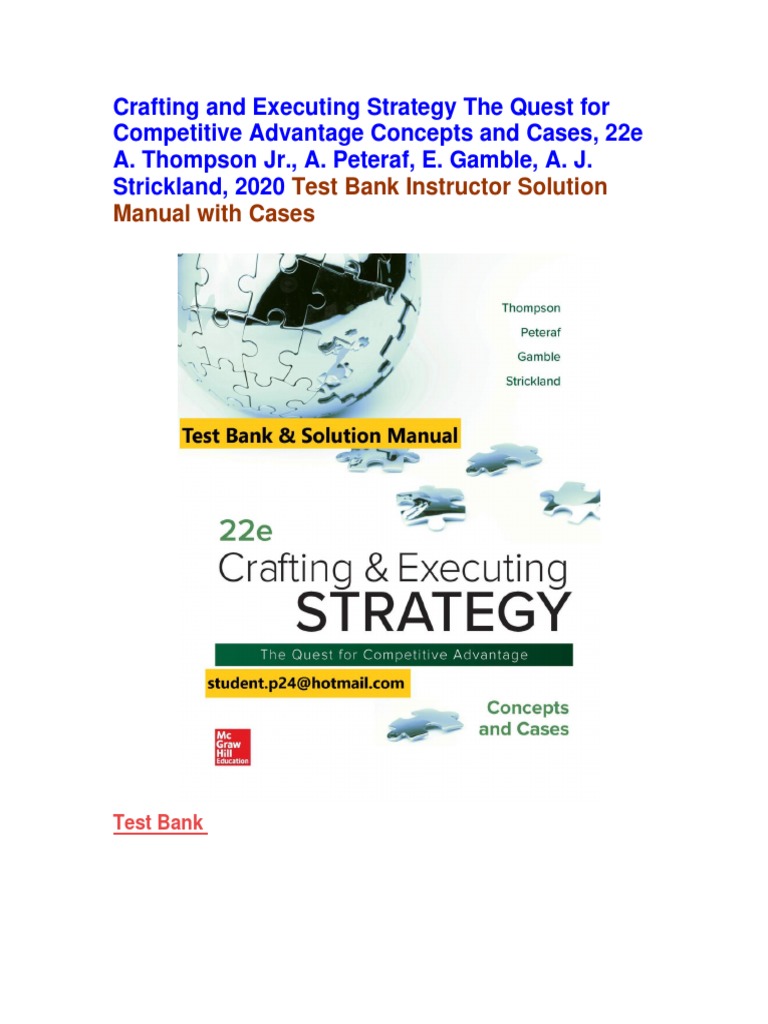 Crafting and Executing Strategy The Quest For Competitive Advantage 22e ... Crafting and Executing Strategy The Quest For Competitive Advantage 22e ...