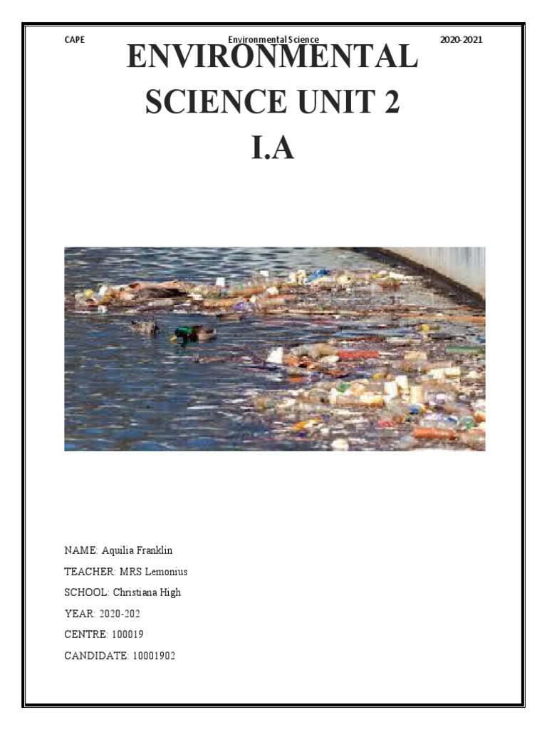 Environmental Science IA: Unit 2 Report | PDF | Water Pollution | Ph