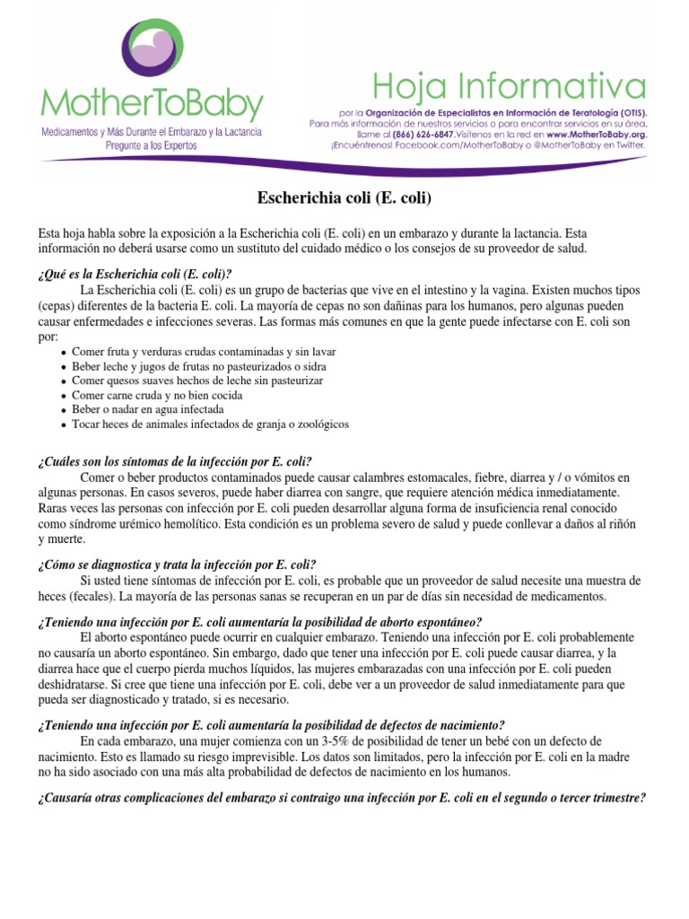 Todo Sobre Escherichia Coli (E. Coli) | PDF | Escherichia coli ...