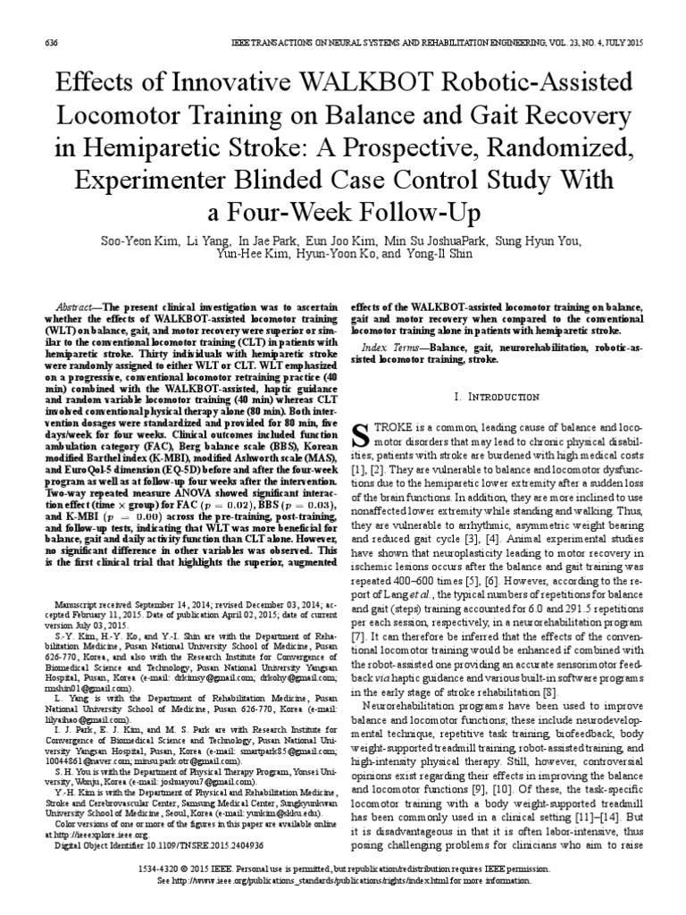 2015 Effects of Innovative Walkbot Robotic-Assested Locomtor Training On Balance and Gait ...