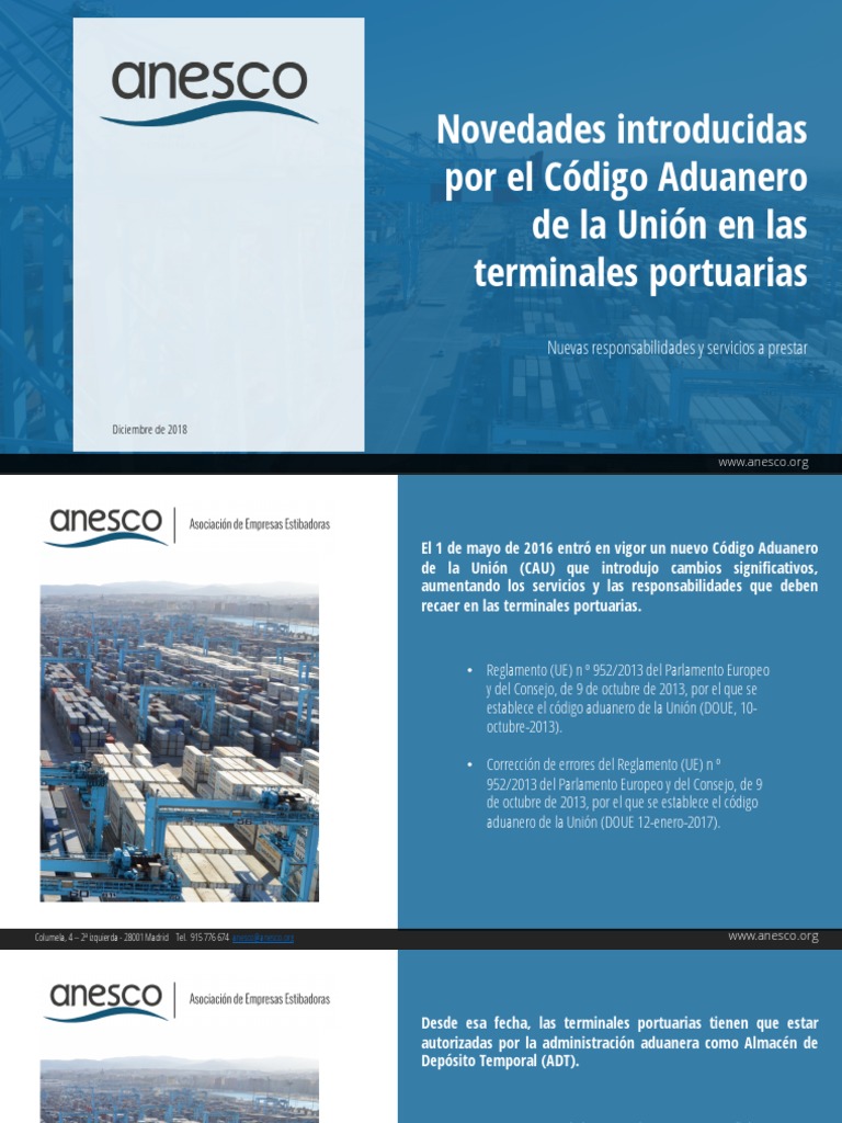 Código Aduanero de La Unión (Terminales Portuarias) | PDF | Unión Europea | aduana