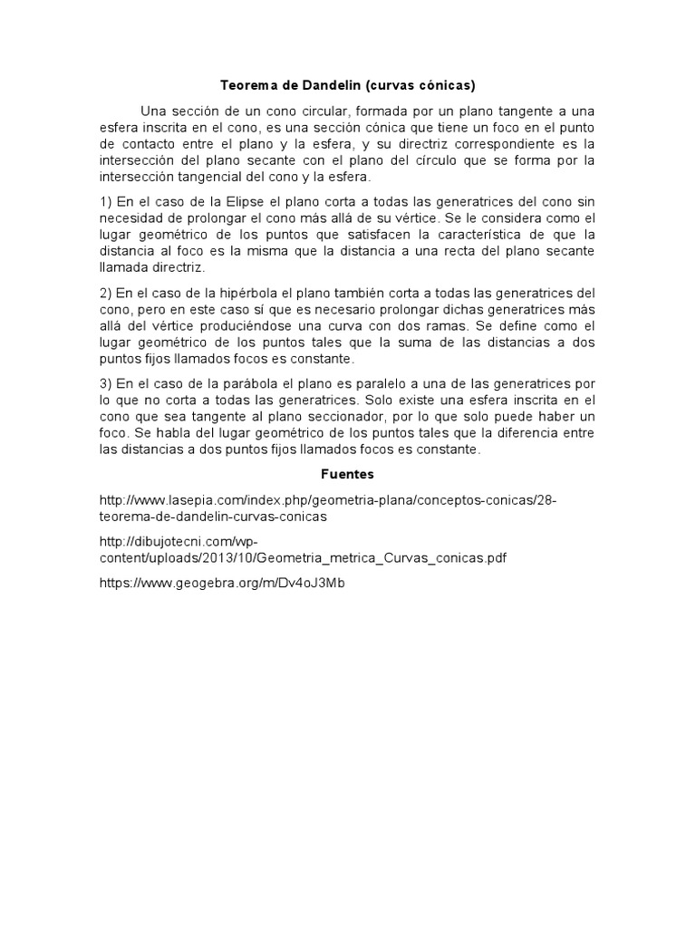 Teorema de Dandelin | PDF