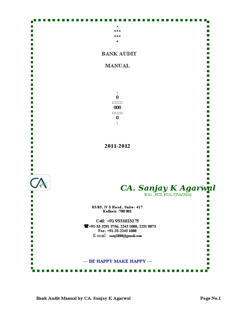 Bank Audit Manual | PDF | Expense | Financial Statement