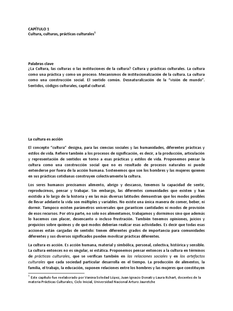Prácticas culturales y su construcción social | PDF | Sociedad | Vida