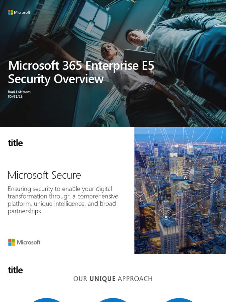 Microsoft 365 Enterprise E5 Overview Presentation | PDF | Office 365 ...