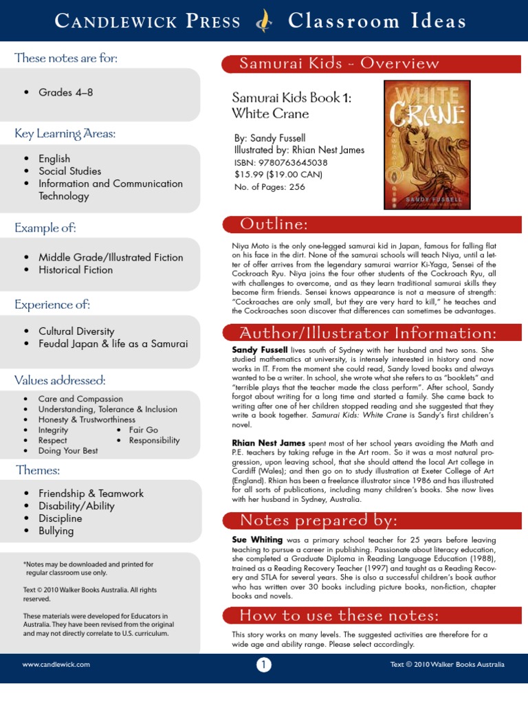Samurai Kids Book 1 White Crane Classroom Ideas | PDF | Samurai ...