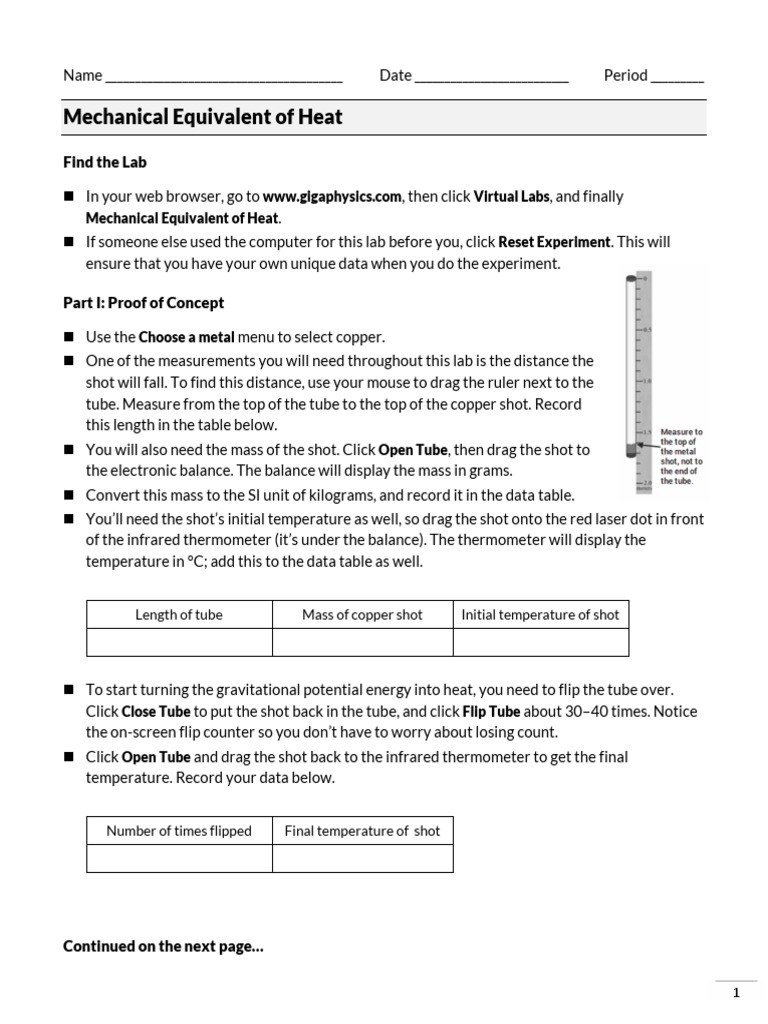 Specific Heat Capacity - Task Sheet | Download Free PDF | Mass | Heat ...
