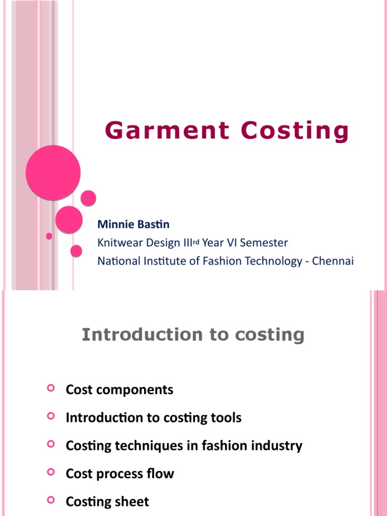 Garment Costing: Minnie Bastin | PDF | Supply Chain Management | Economies
