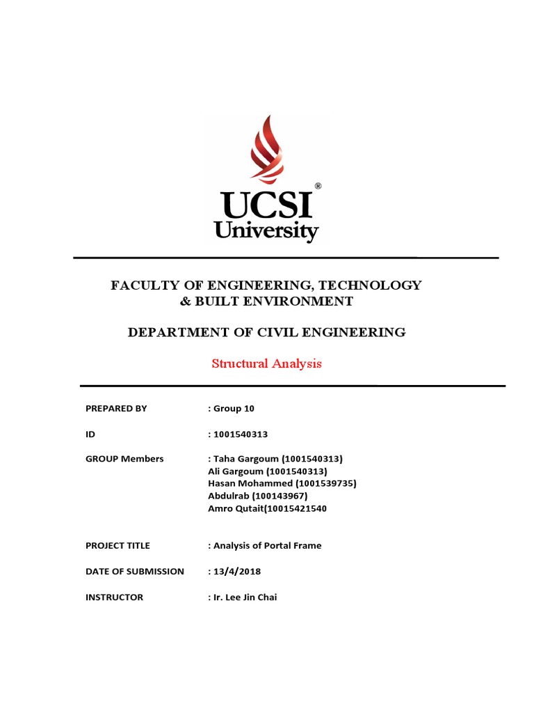 Structural Analysis Project | PDF | Structural Analysis | Beam (Structure)