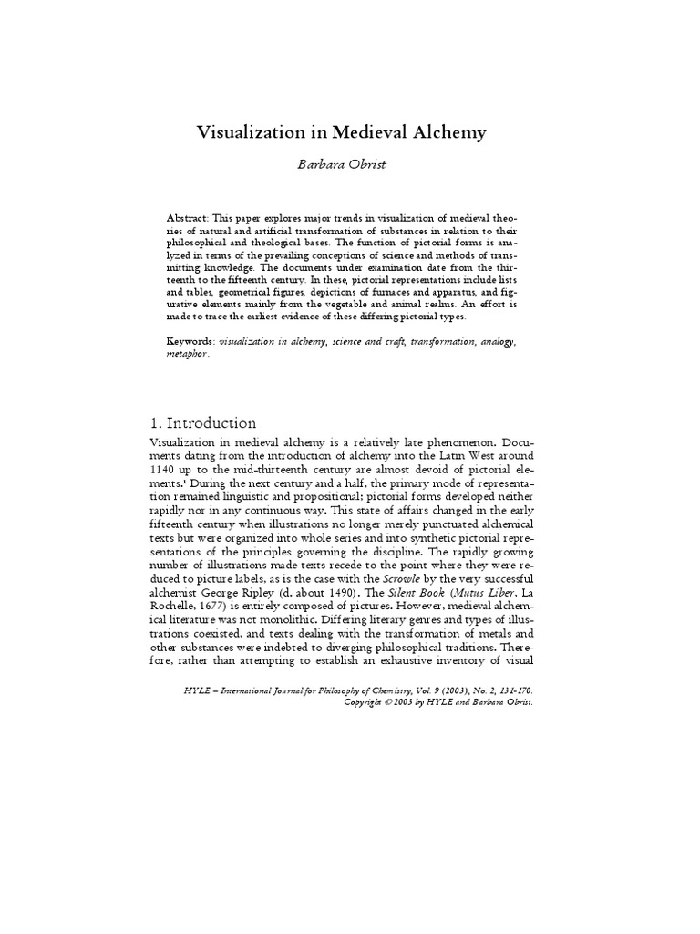 OBRIST, Barbara. Visualization in Medieval Alchemy PDF | PDF | Alchemy ...