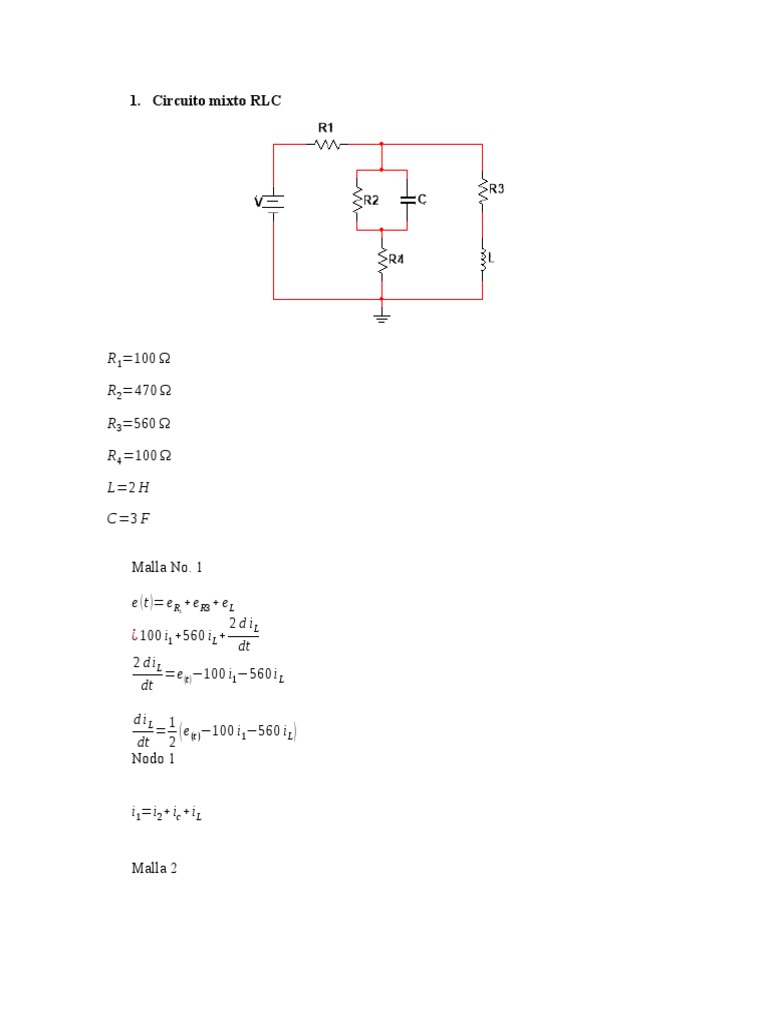 Circuito Mixto RLC | PDF | Ecuaciones | Método científico