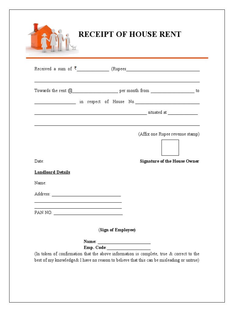House Rent Receipt Template | PDF | Career & Growth | Finance & Money ...