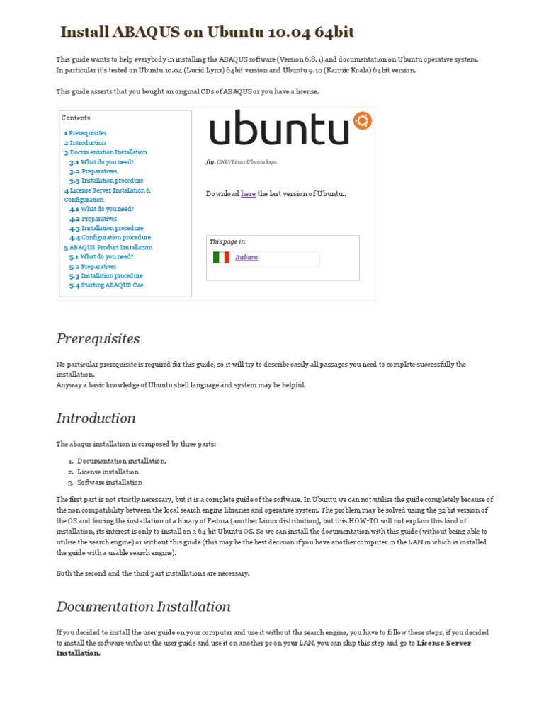 ABAQUS Installation Guide Ubuntu | PDF | Sudo | Linux Distribution