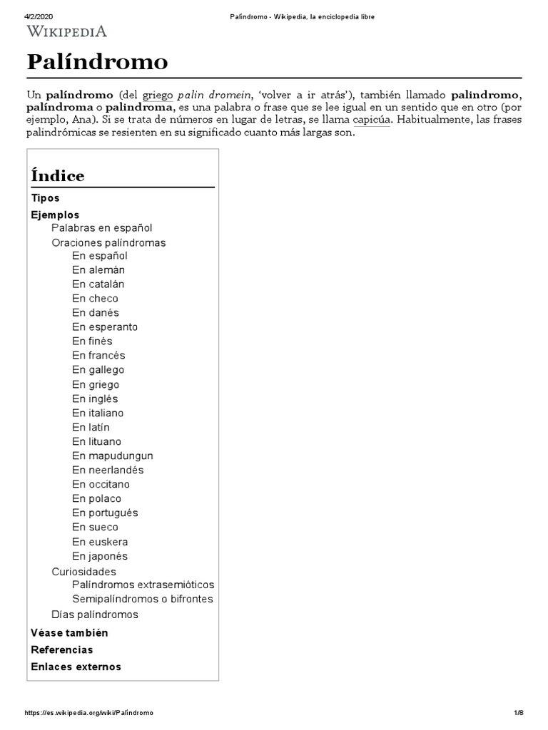 Palíndromo | PDF | Juego de palabras | Idiomas