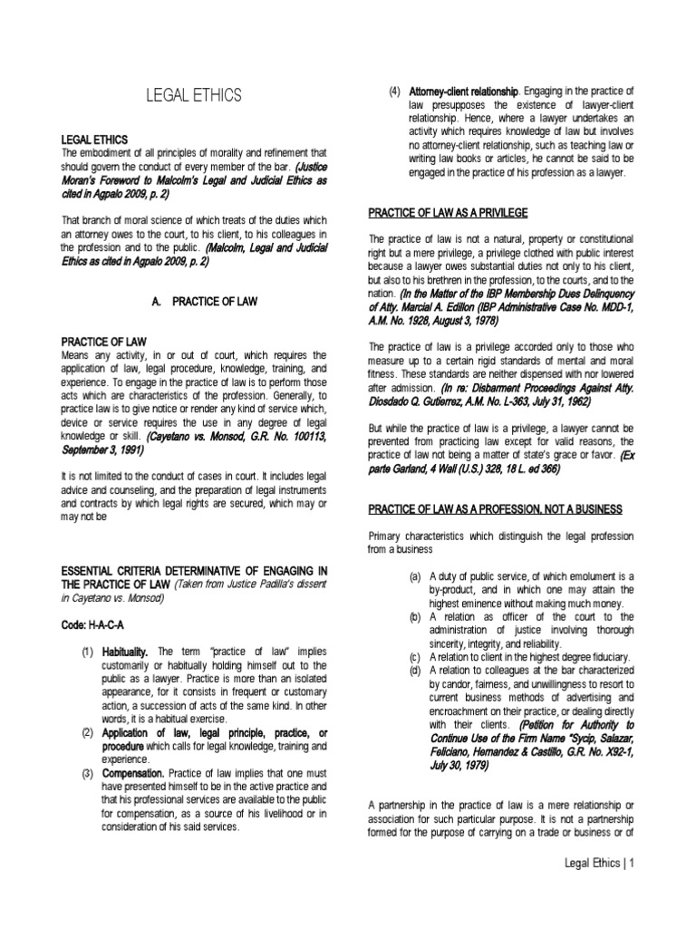 Legal Ethics PALS | PDF | Lawyer | Practice Of Law
