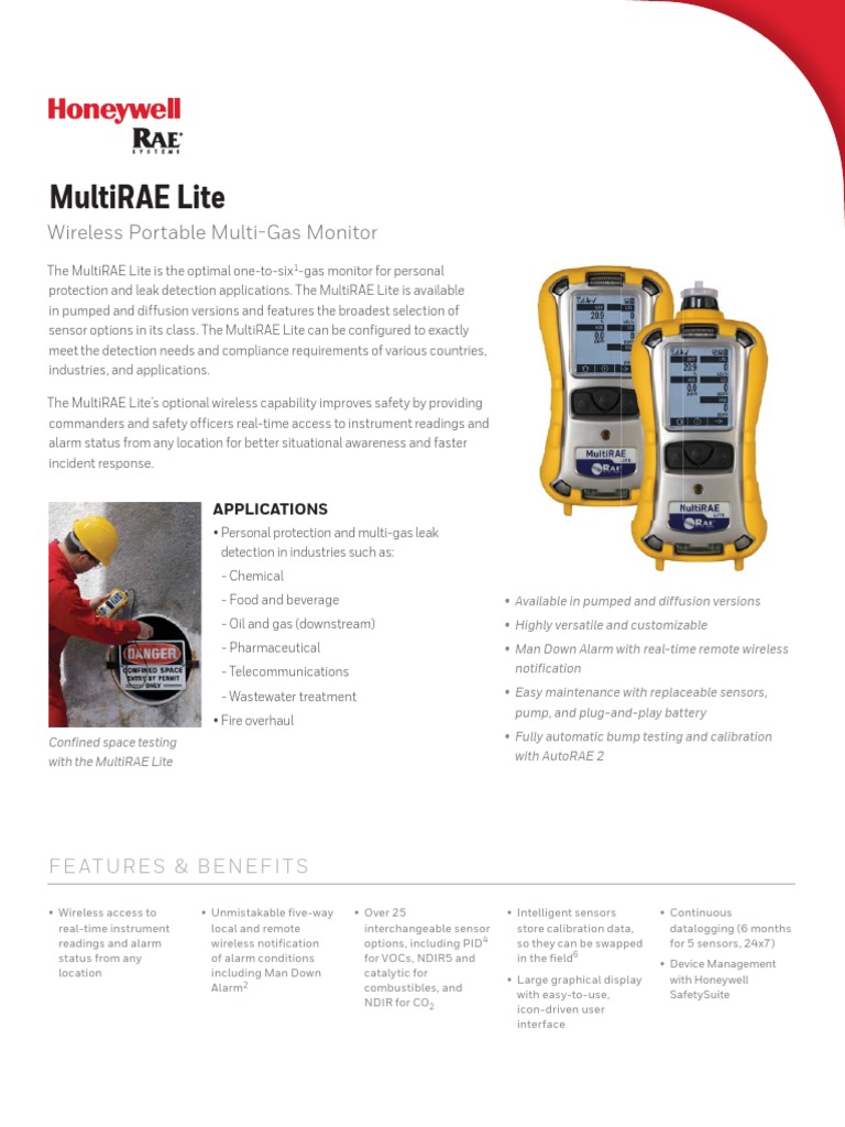 Multirae Lite: Wireless Portable Multi-Gas Monitor | PDF | Carbon ...