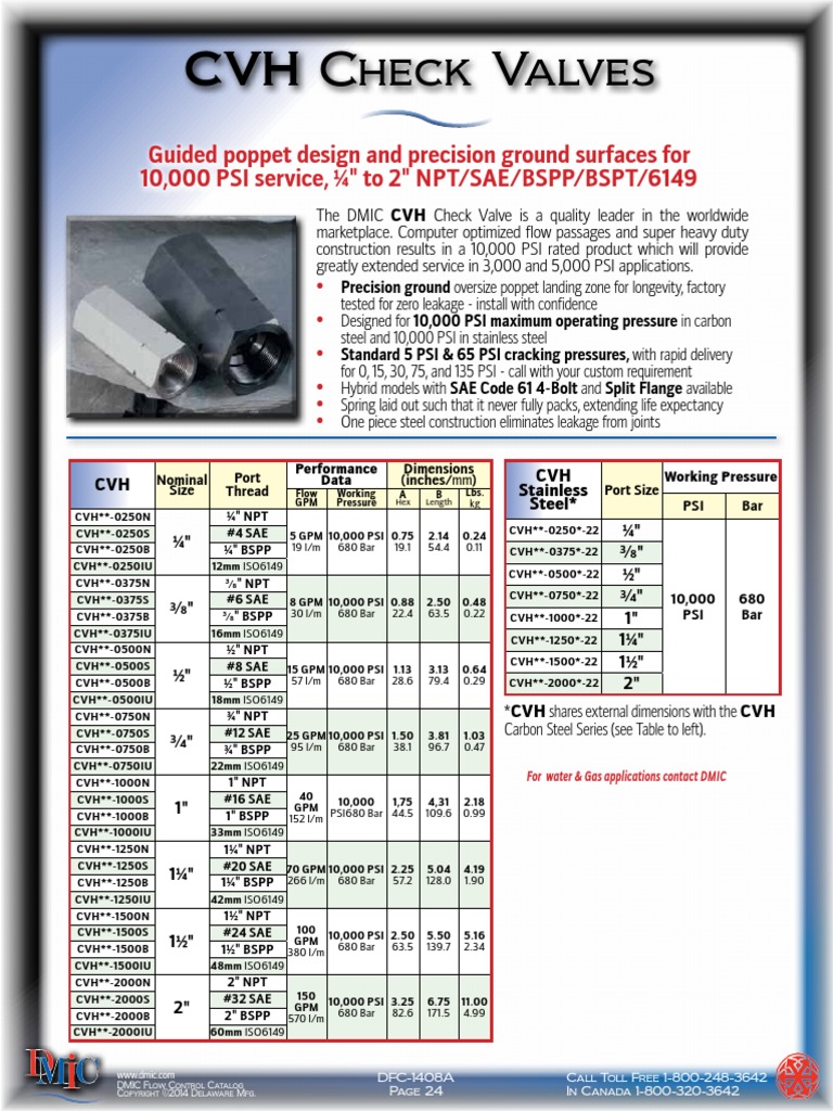 CVH CheckValve PDF | PDF | Valve | Gas Technologies