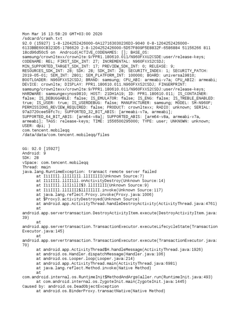 Crash Pdf Android Operating System Information Appliances