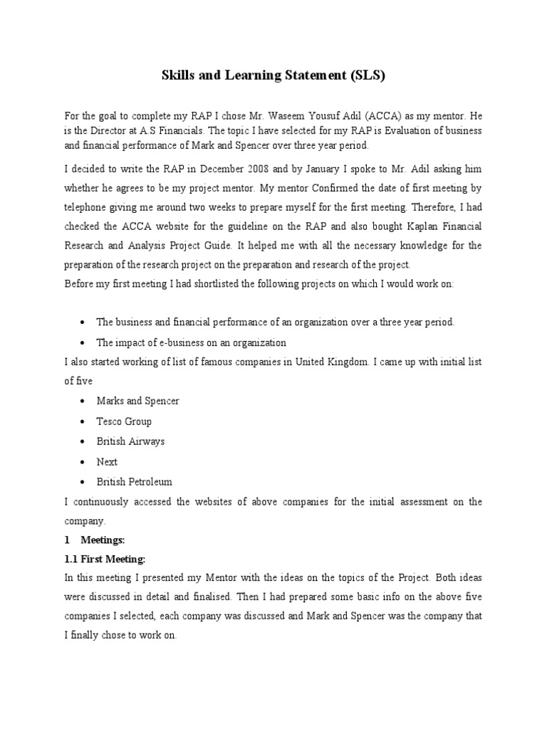 Final SLS | PDF | Mentorship | Accounting