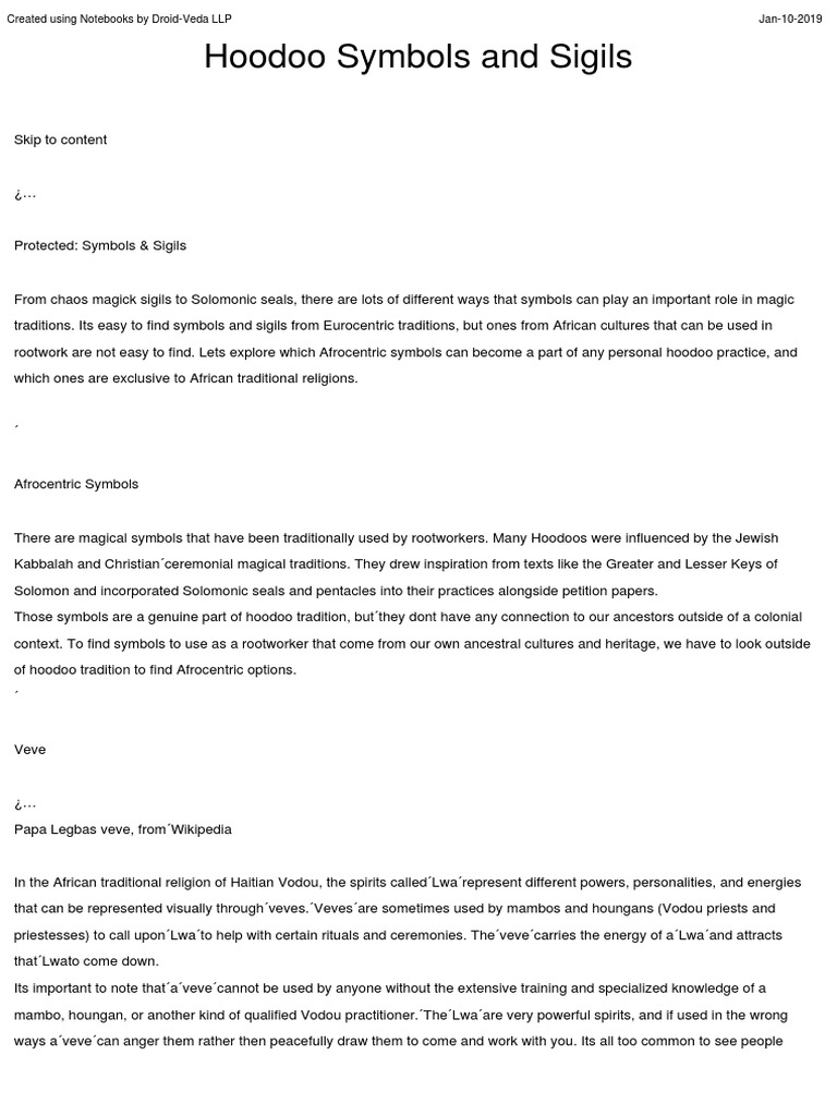 Hoodoo Symbols and Sigils | PDF | Haitian Vodou