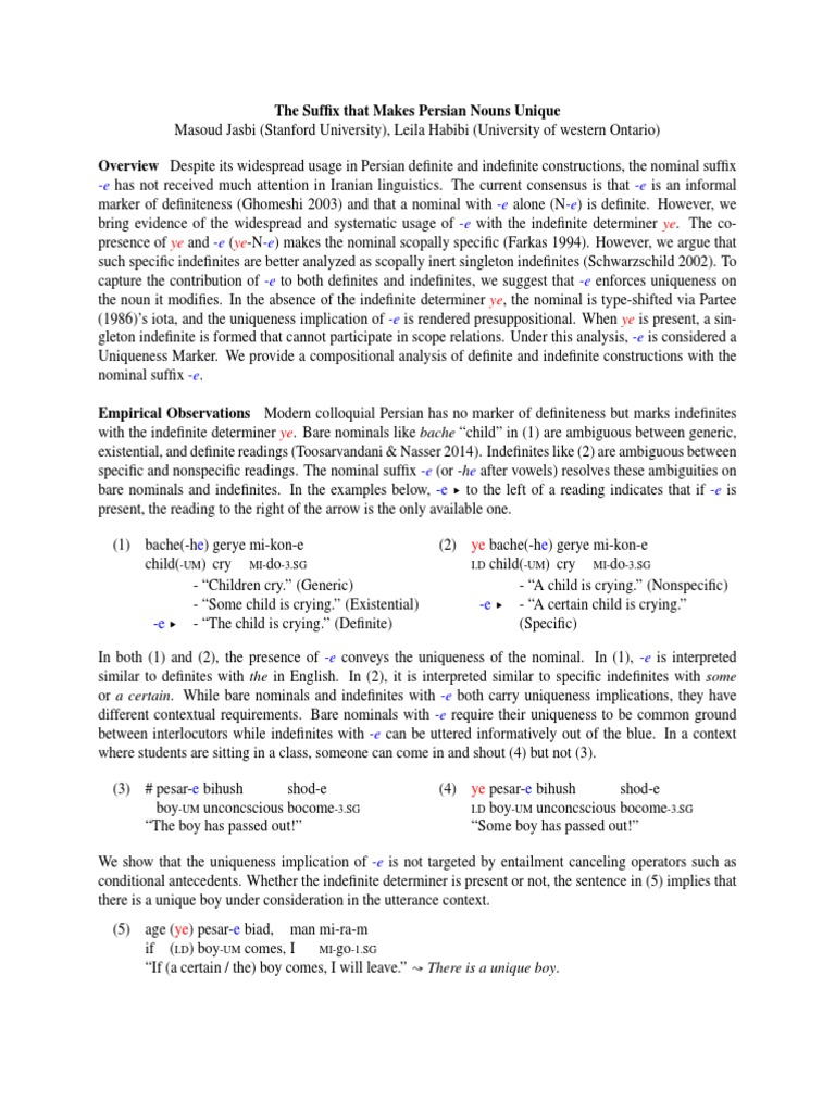 Jasbi-Habibi NACIL Uniqueness PDF | PDF | Semiotics | Linguistic Typology