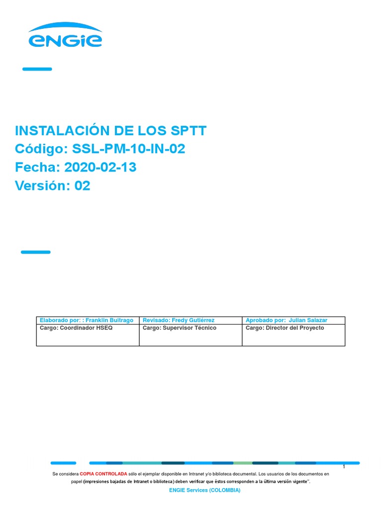 Instalación de Los SPTT PDF | PDF | Electricidad | Corriente eléctrica
