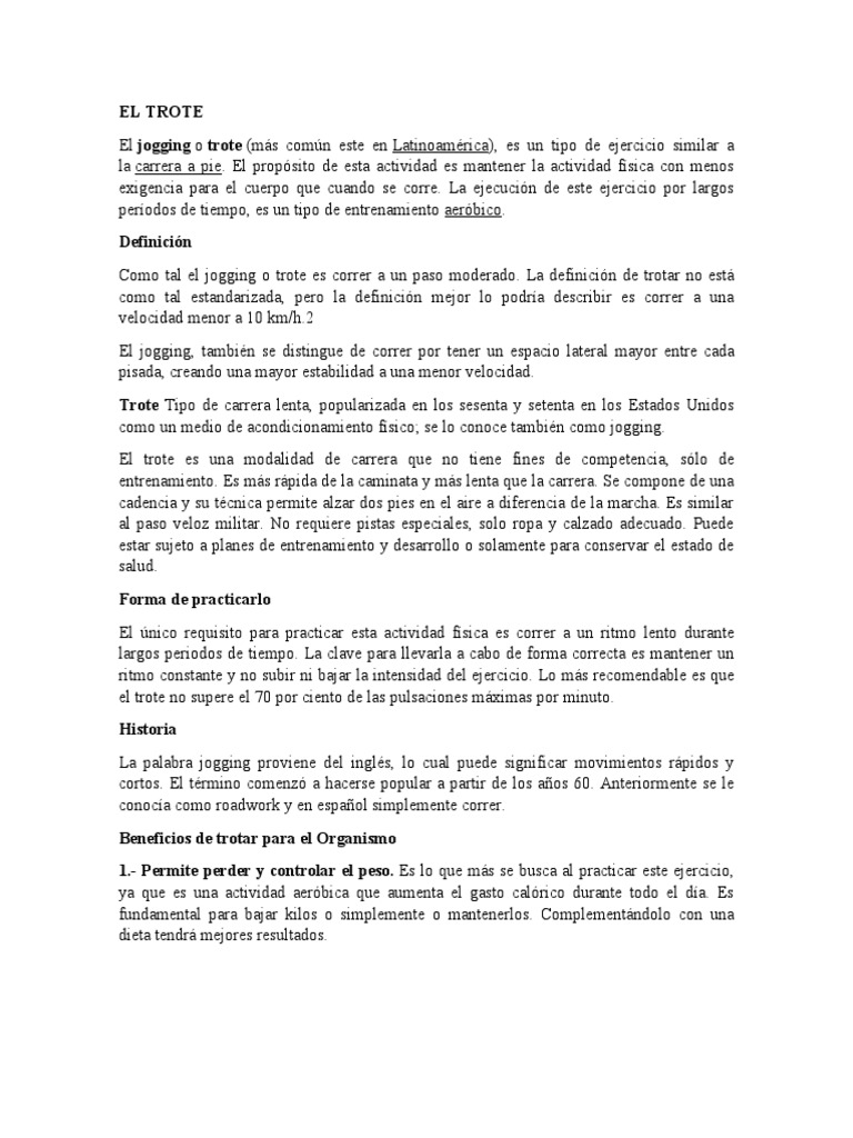 El Trote | PDF | Corriendo | Salud y bienestar