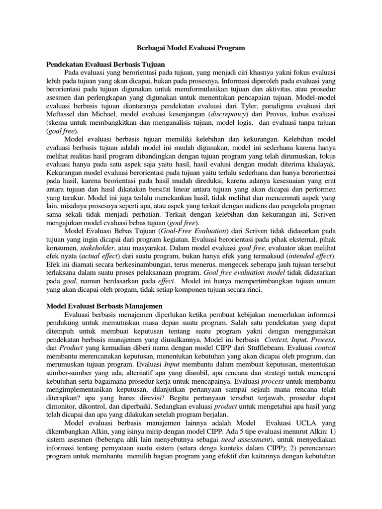 Model-Model Evaluasi Program | PDF