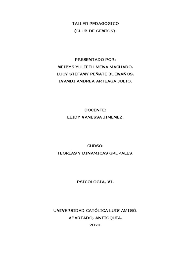 Club de Genios - Taller Pedagogico. 1 | Descargar gratis PDF ... Club de Genios - Taller Pedagogico. 1 | Descargar gratis PDF ...