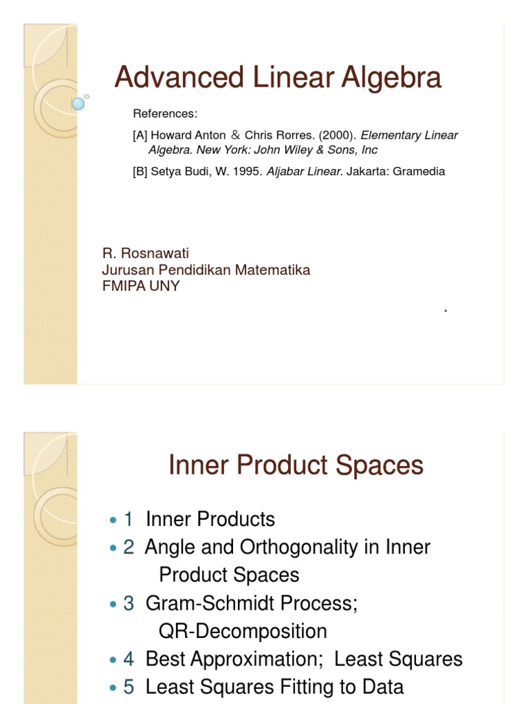 Advanced Linear Algebra Concepts | PDF | Eigenvalues And Eigenvectors ...