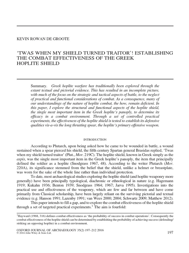 Establishing The Combat Effectiveness of PDF | PDF | Shield | Spear