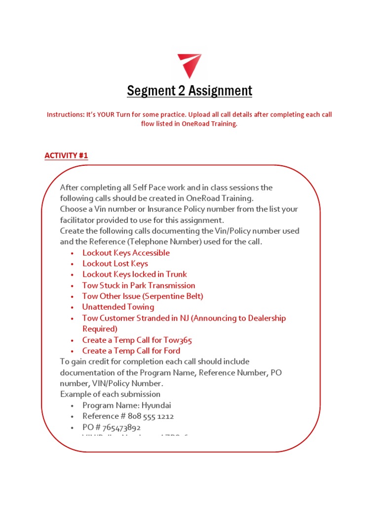 Segment 2 Assignment: Activity #1 | PDF