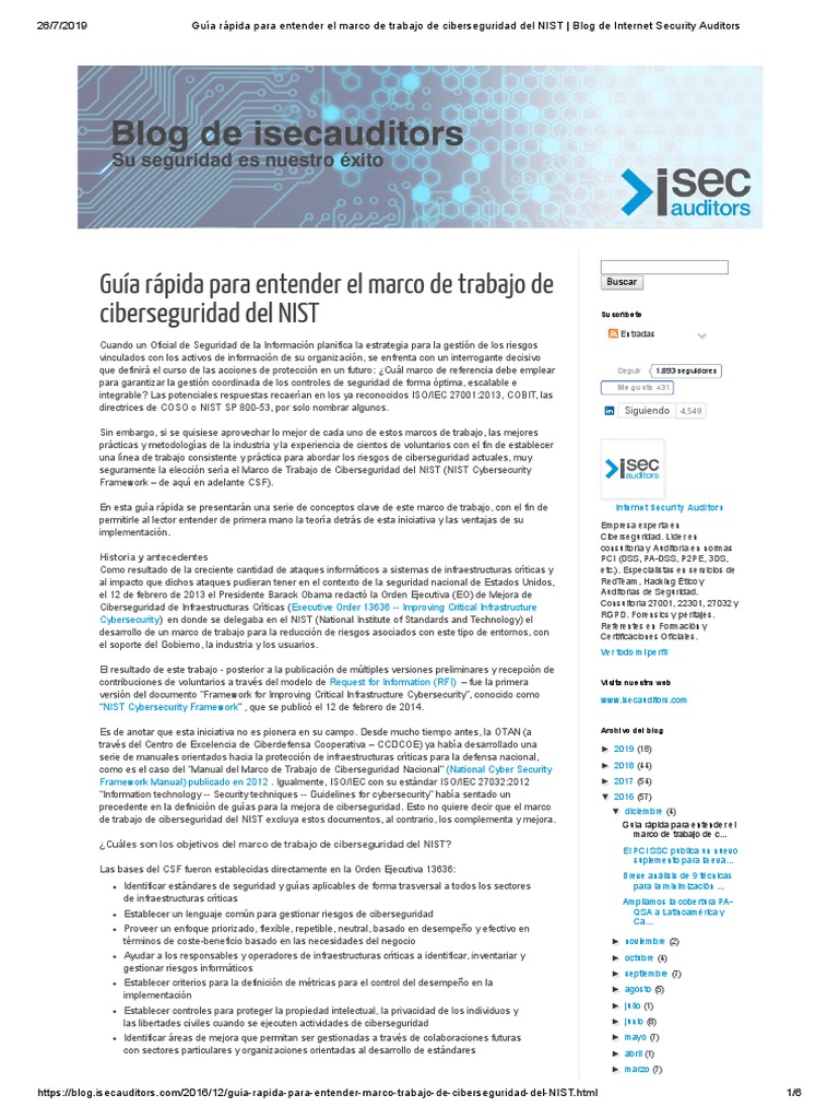 Guía rápida para entender el marco de trabajo de ciberseguridad del ...
