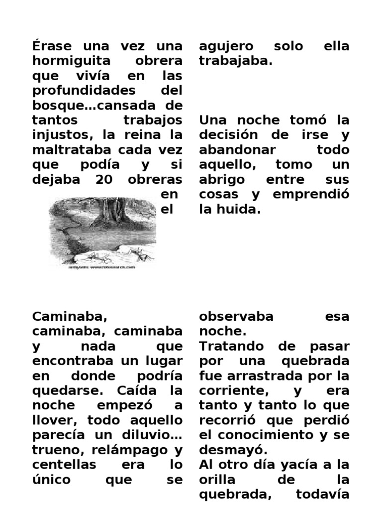 Cuento De Una Hormiguita Pdf