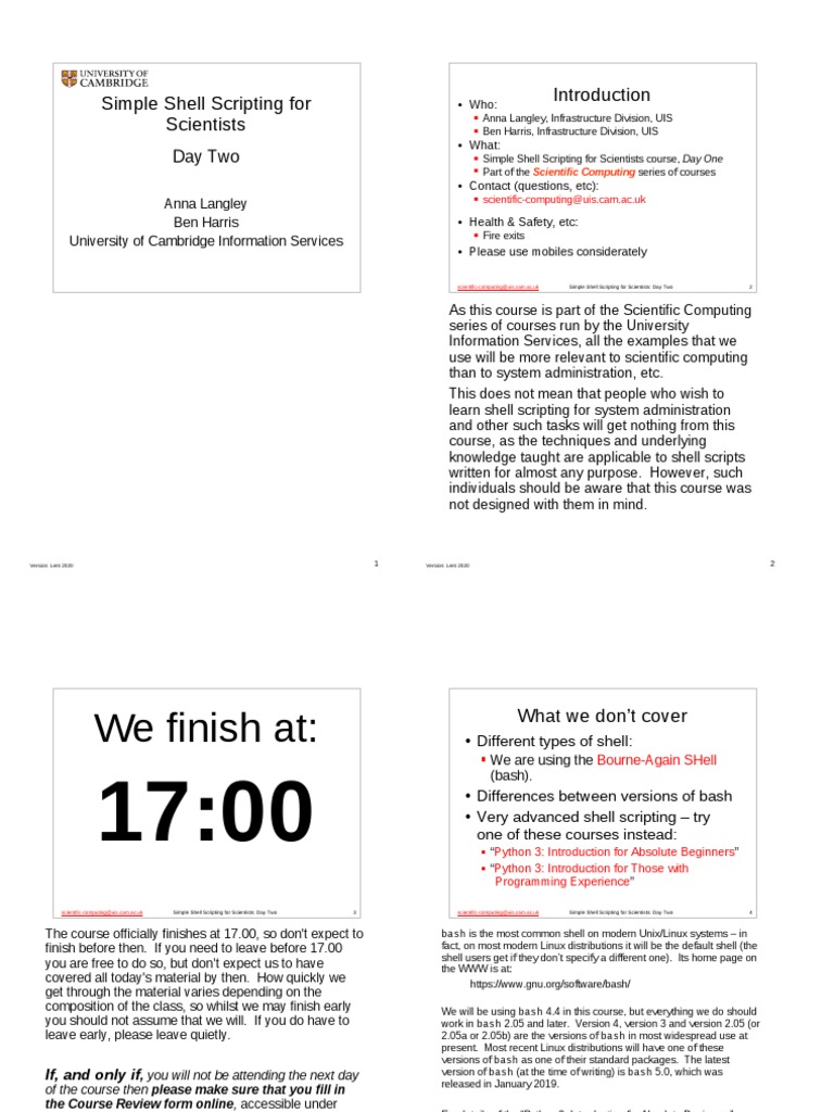 Shell Scripting Course Pdf Shell Computing Parameter Computer Programming
